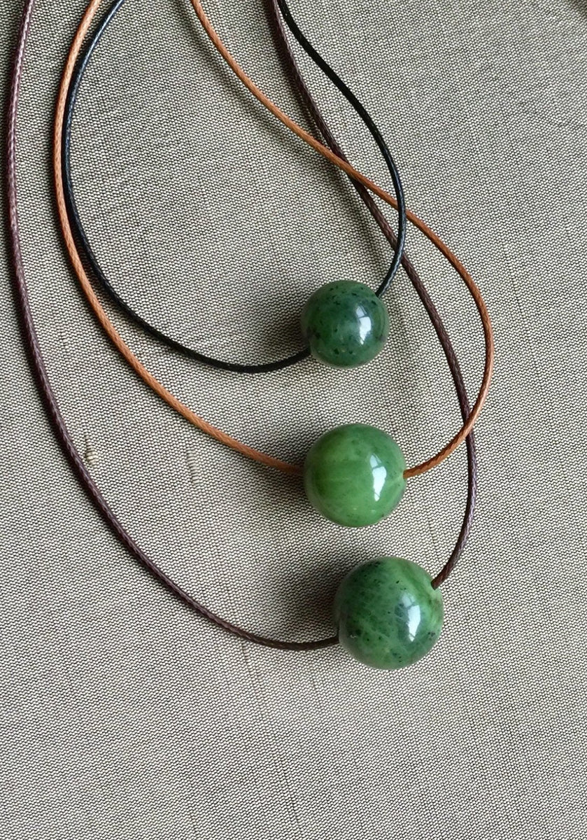 Authentic Natural Canadian Jade, Nephrite Jade Bead, Green Jade Choker ...
