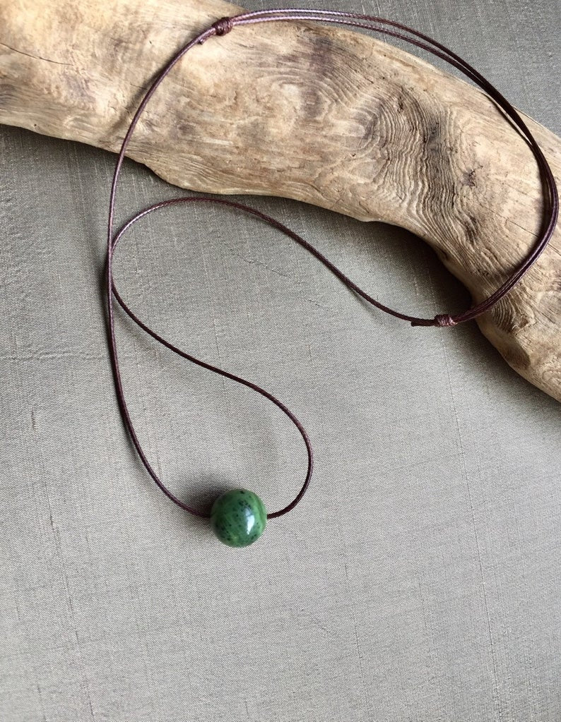 Authentic Natural Canadian Jade, Nephrite Jade Bead, Green Jade Choker ...